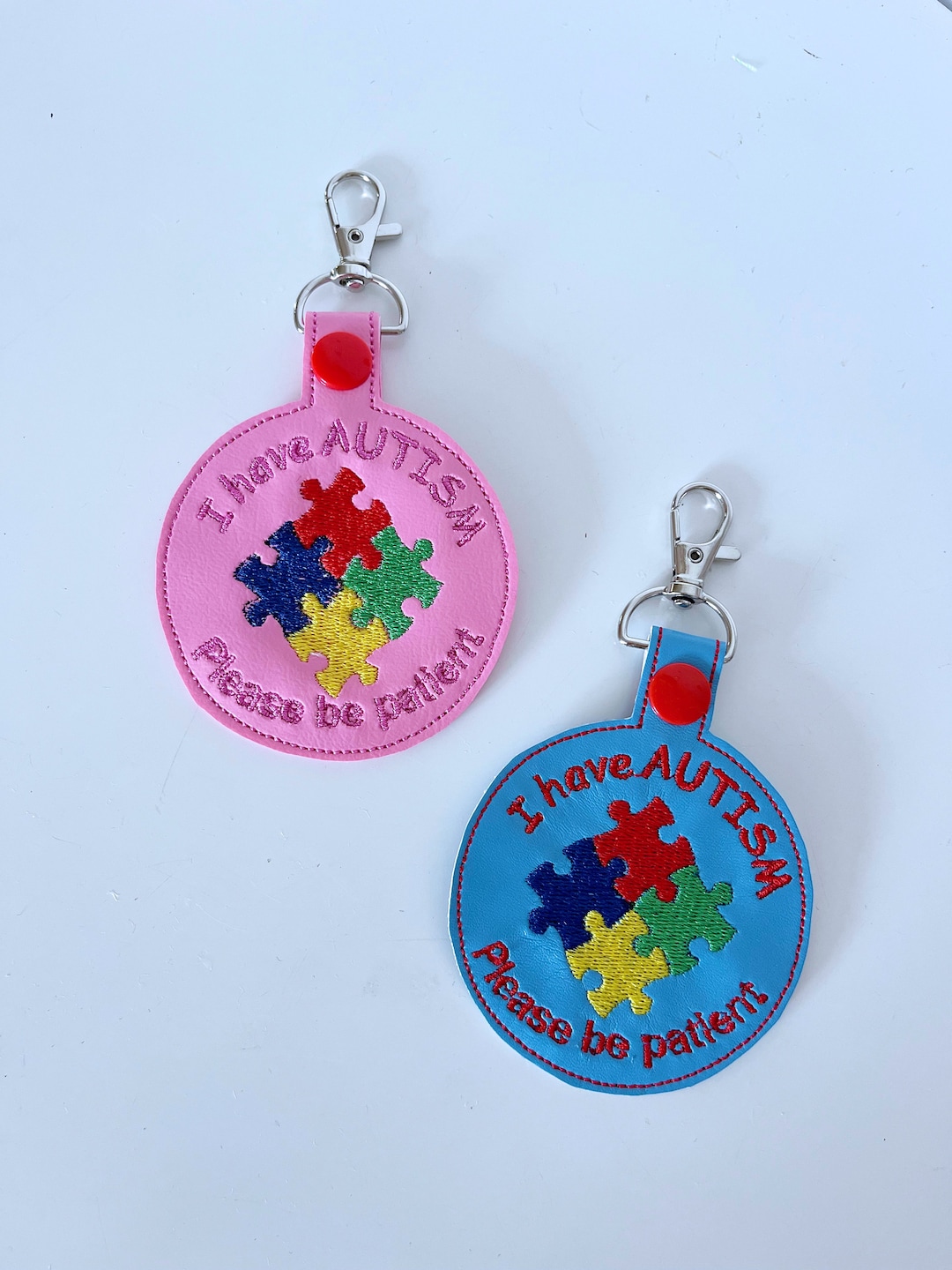 Autism Key Fob Keyring Key Ring Embroidery Awareness - Etsy UK