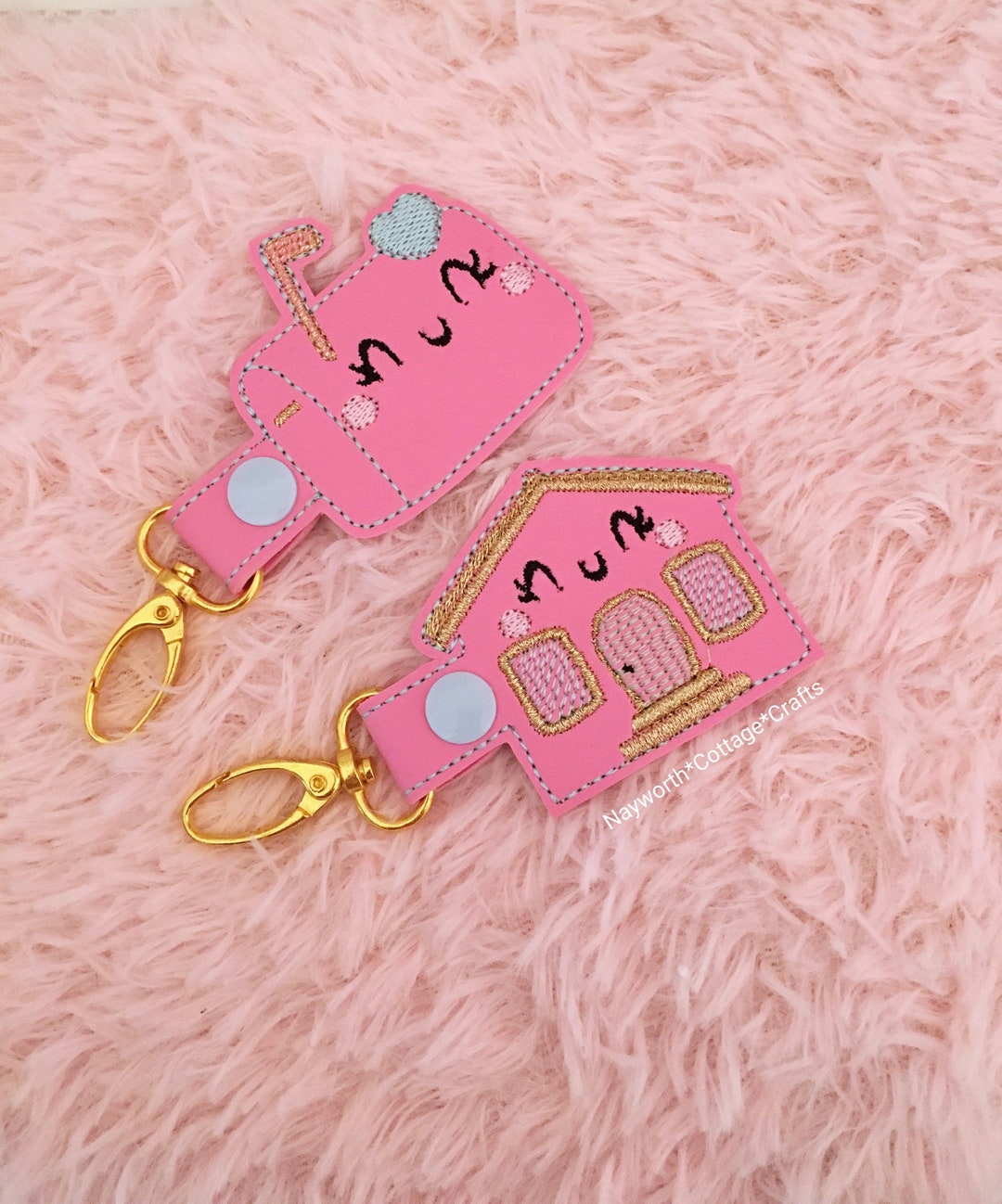 Home Key Fob / Keyring / Key Ring / Embroidery / New Home / Gift ...