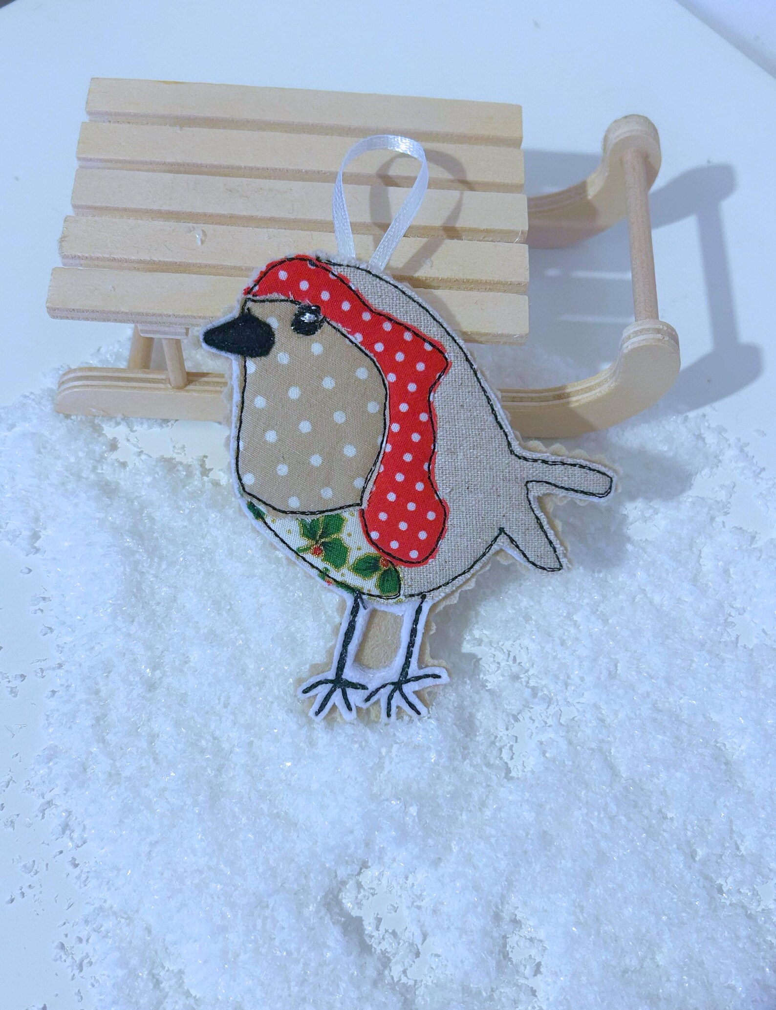 Christmas Robin Applique Hanging Tree Felt Decoration / Ornament ...