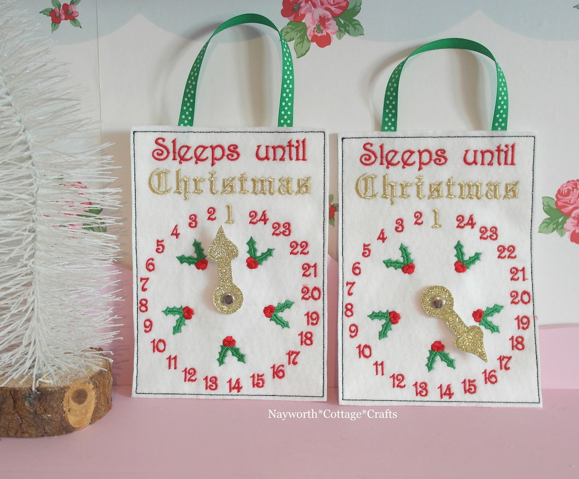 Hanging Christmas Countdown Clock Sign / Decoration / Santa List / - Etsy