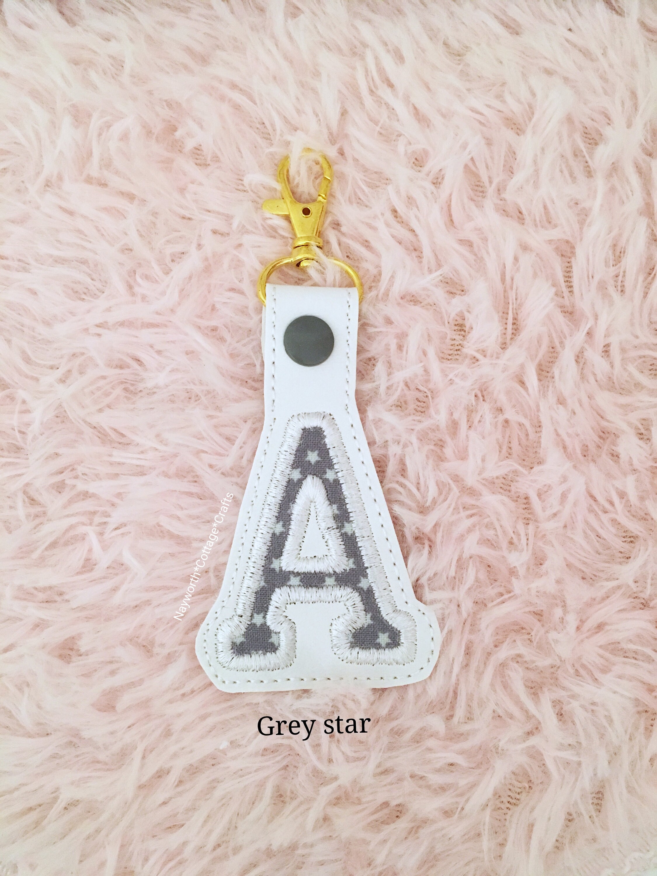 Initial Key Ring / Fob / Keyring / Embroidery / Planner Charm - Etsy UK