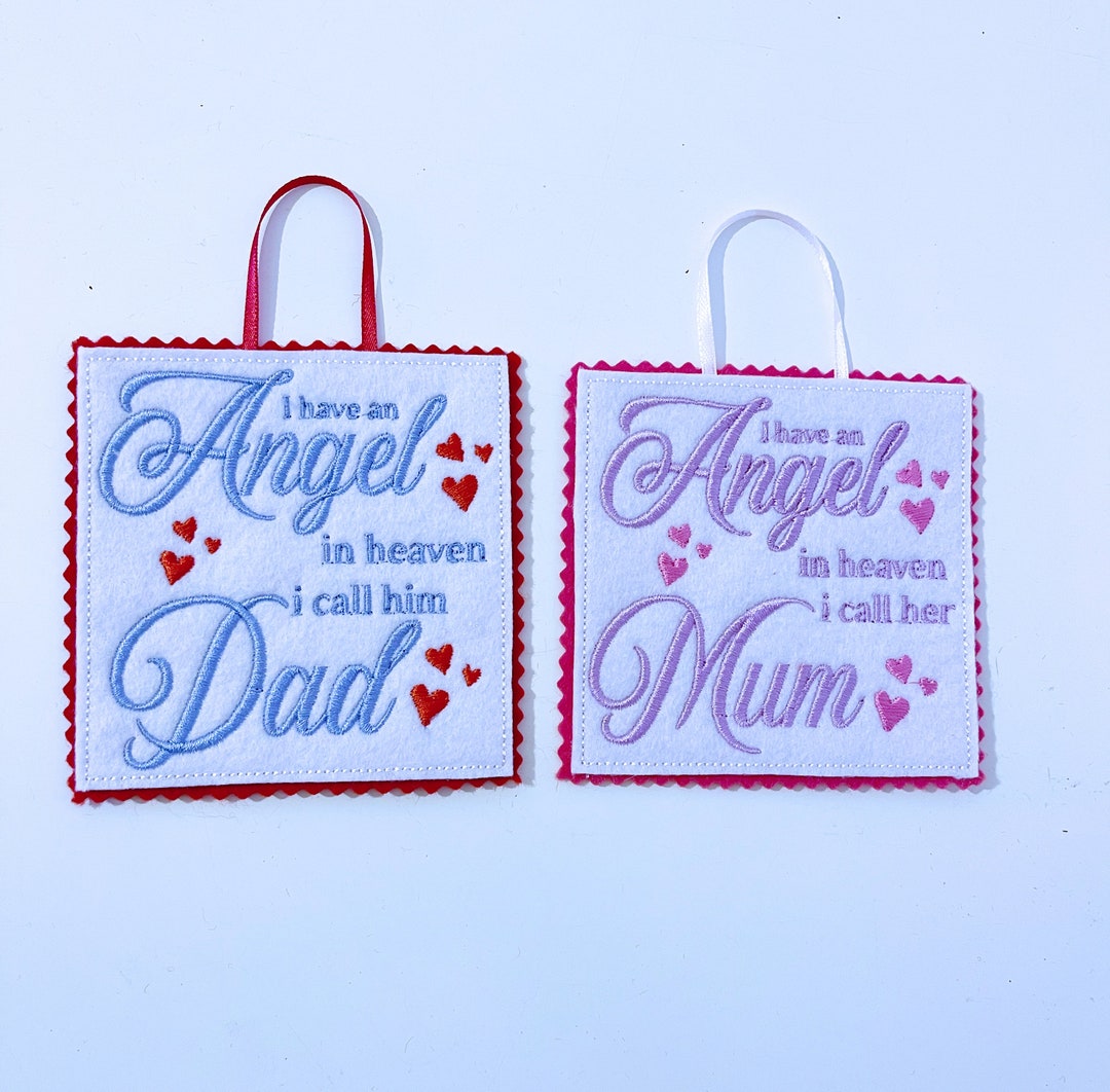 Dangly Hanging Memory Mum Dad Angel Decoration / Memorial / Twig Tree ...