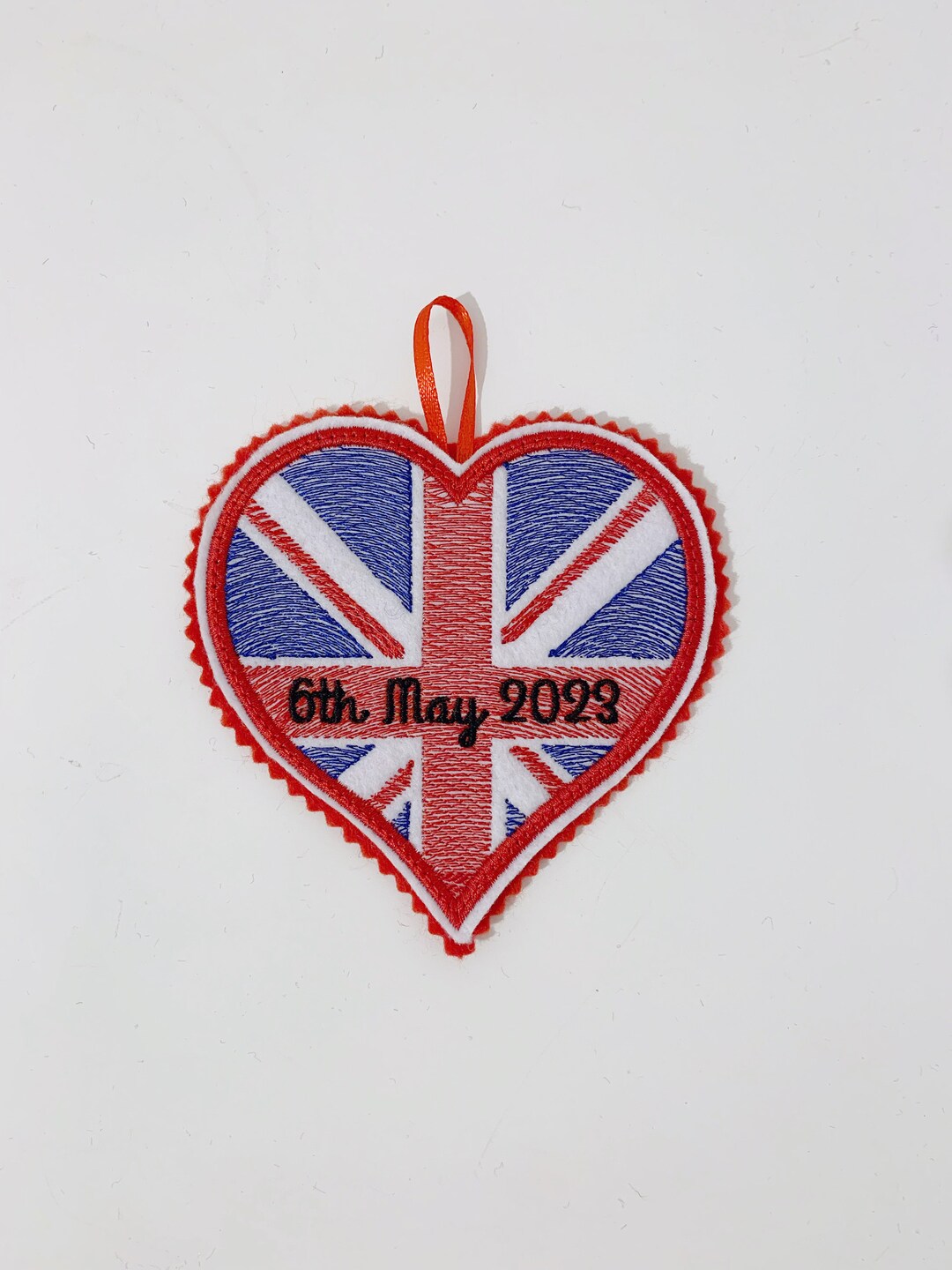 Hanging Felt King Charles III Coronation Heart Memory Decoration / Twig ...