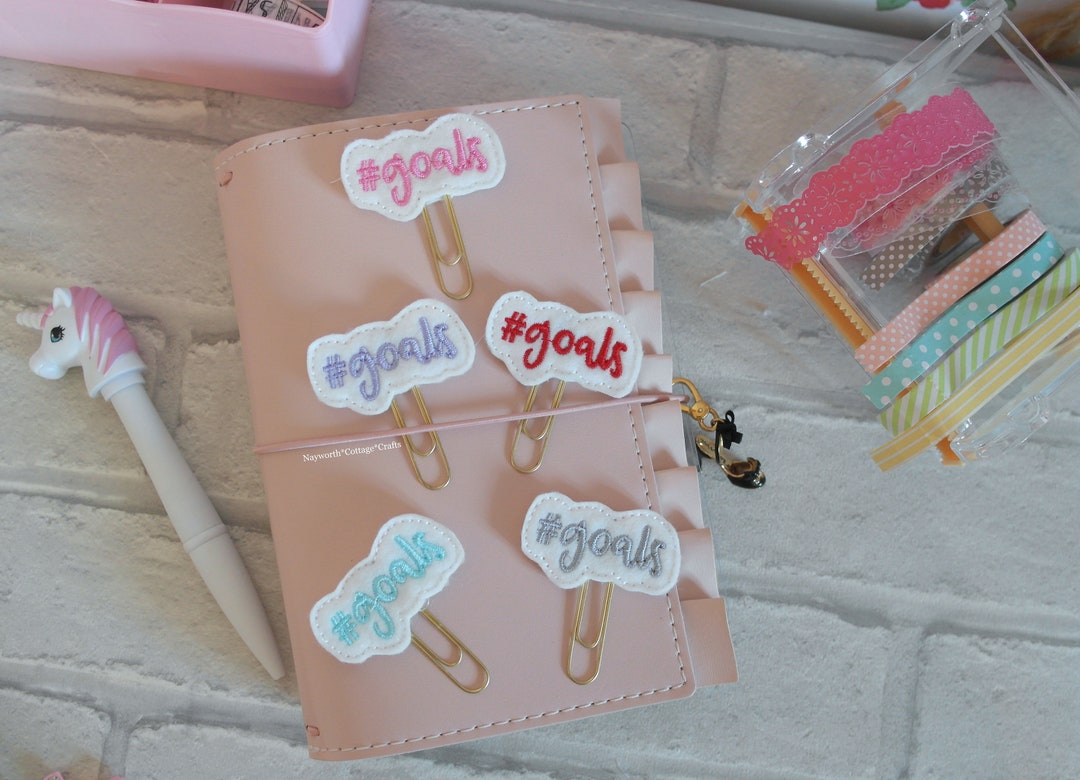 Goals Planner Paper Clip #goals / Embroidery / Diary / Kawaii ...