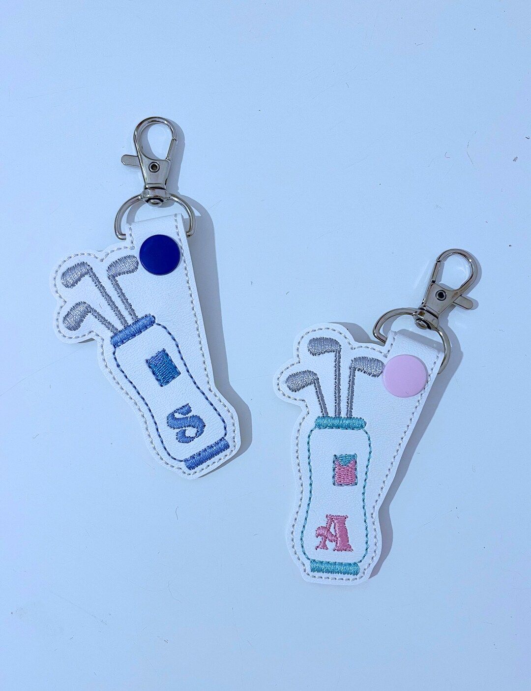 Personalised Golf Bag Key Ring Fob Key Ring Embroidery Chain - Etsy