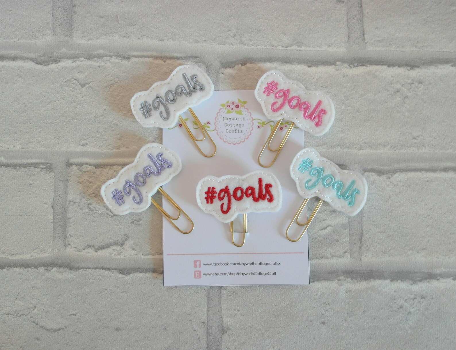 Goals Planner Paper Clip #goals / Embroidery / Diary / Kawaii ...