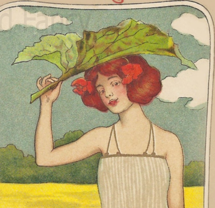 Art Nouveau Pretty Lady AUGUST Instant DIGITAL Download - Etsy