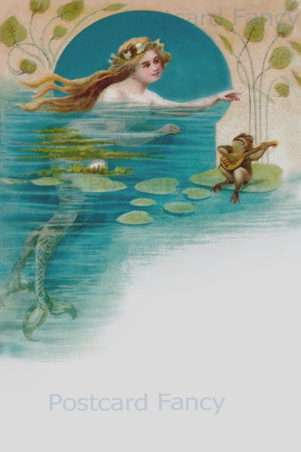 Magical MERMAID and FROG Instant Digital Download Vintage | Etsy