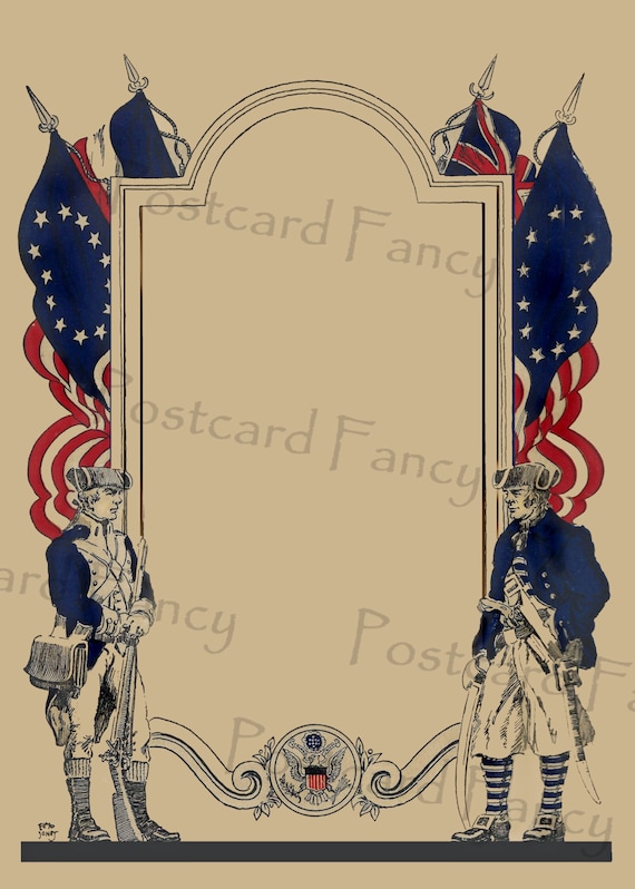 Patriotic Decorative Border American Flag Frame Instant - Etsy