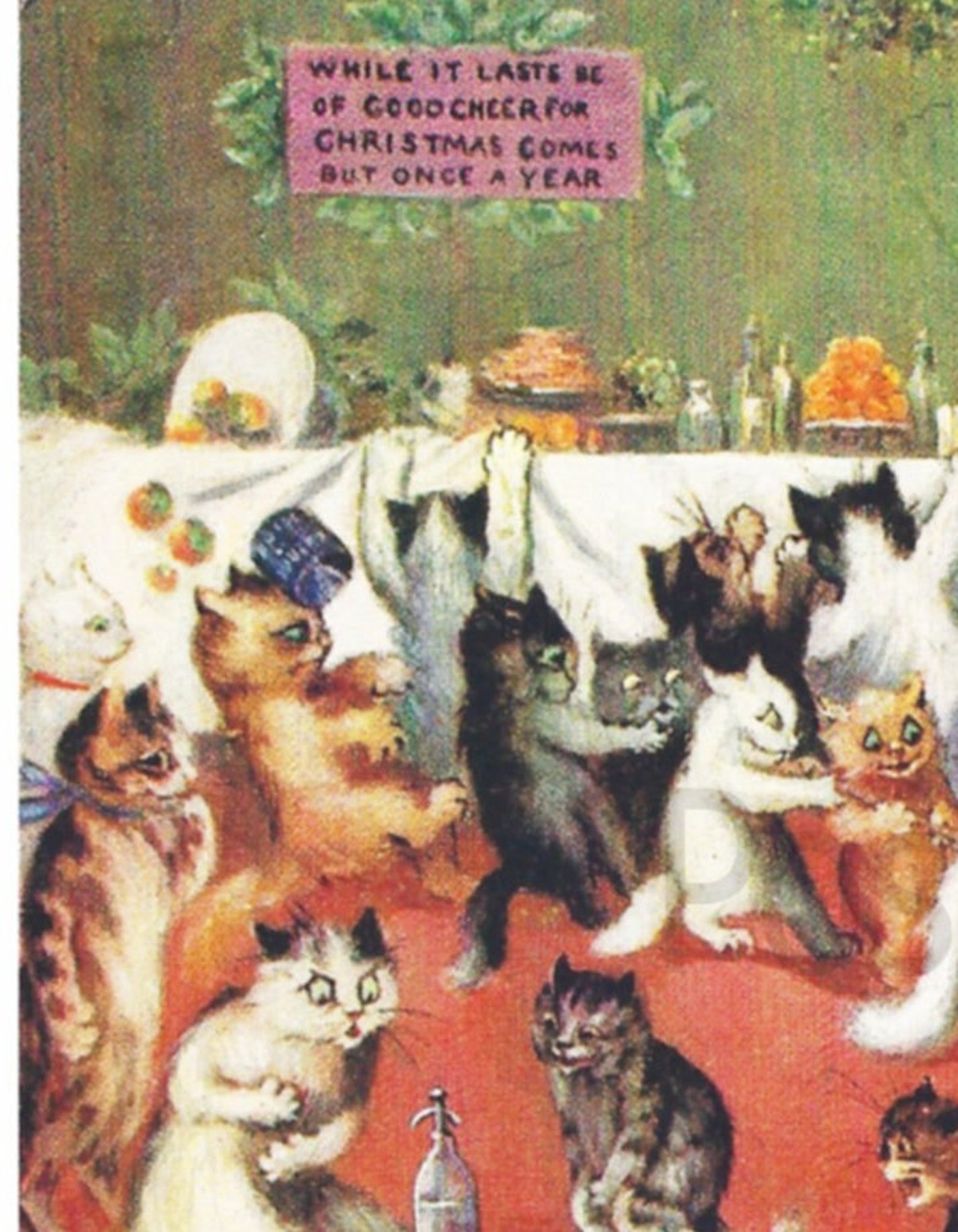 Crazy Christmas CATS Making Mischief, Instant DIGITAL Download, WAIN ...