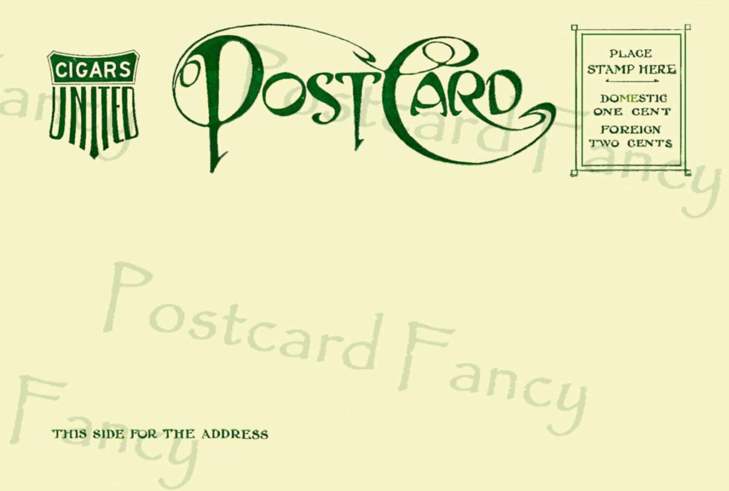 Postcard Back Design Vintage