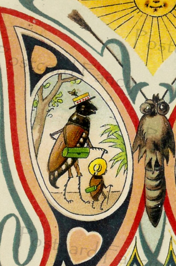 Fantasy Spring Beetles and Butterfly, Instant DIGITAL Download, Vintage ...