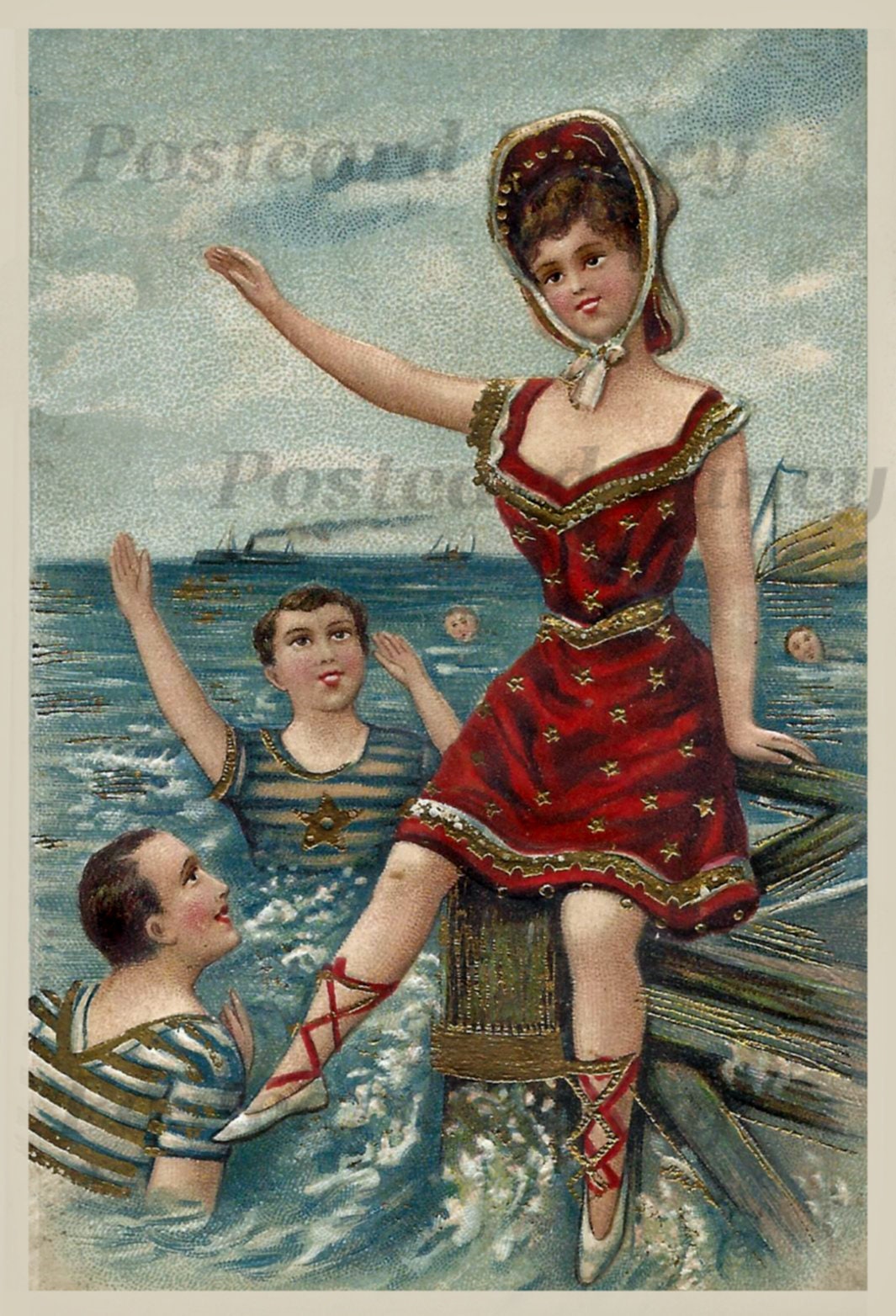 Vintage Bathing Beauty Postcard, Instant DIGITAL Download, Printable - Etsy