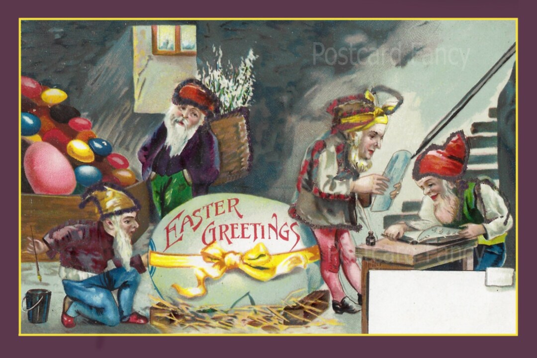 FAB Fantasy Elves Delivering EASTER Eggs, Instant DIGITAL Download ...