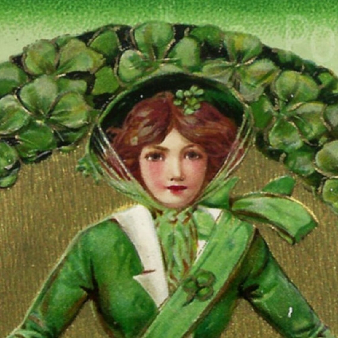 Pretty Irish Lady, Shamrock Wreath, Instant DIGITAL DOWNLOAD, St ...