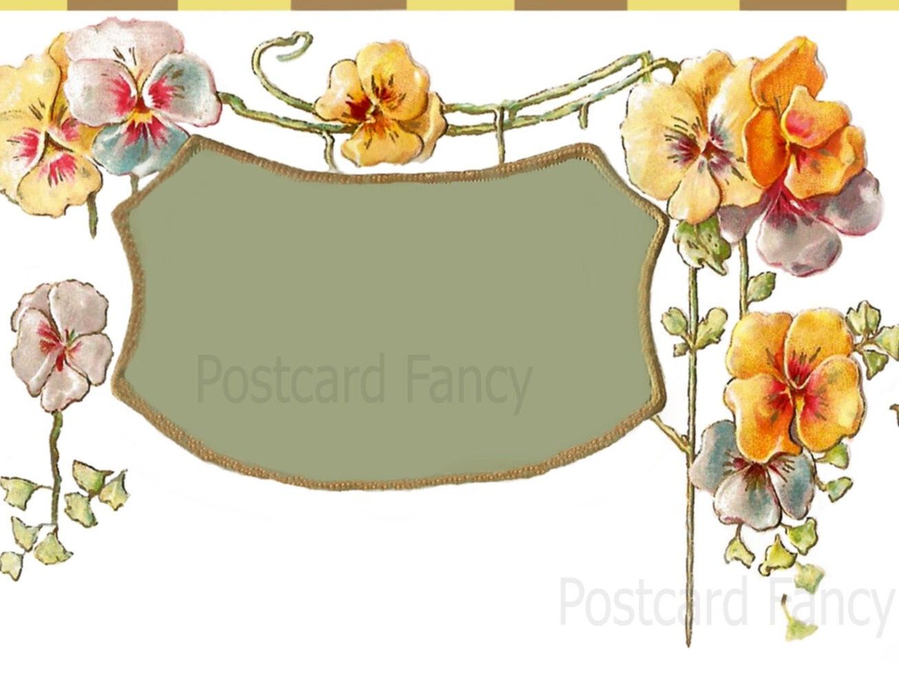 PRETTY Vintage Flower Border, Instant DIGITAL Download, Add Text or ...