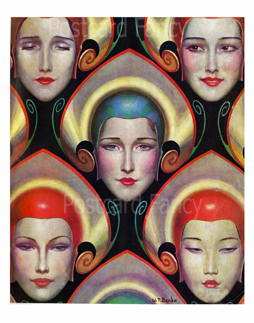 Fabulous Art Deco FACES, Instant DIGITAL DOWNLOAD, Women's Magazine ...