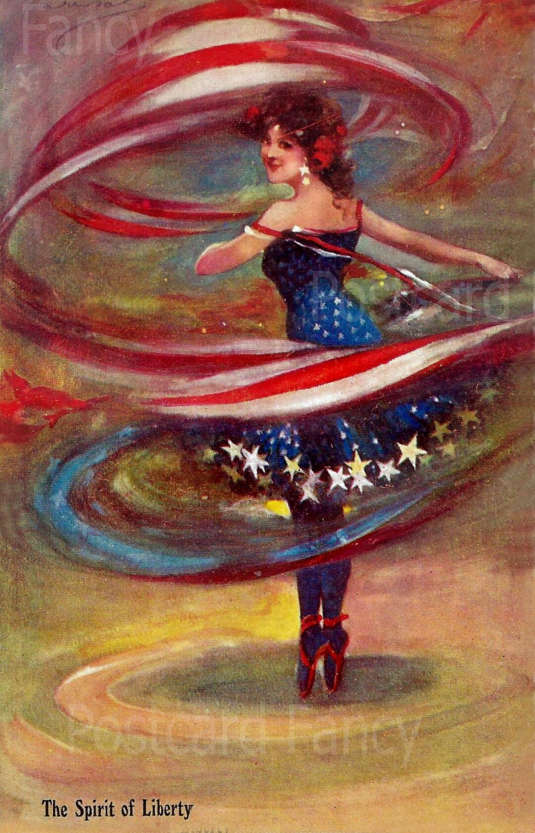 Stunning Vintage FLAG LADY Dancing Instant DIGITAL Download - Etsy