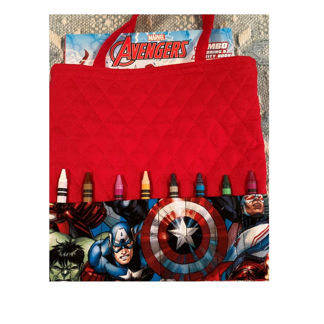 Captain America Personalized Coloring Book and Crayon Tote - Etsy