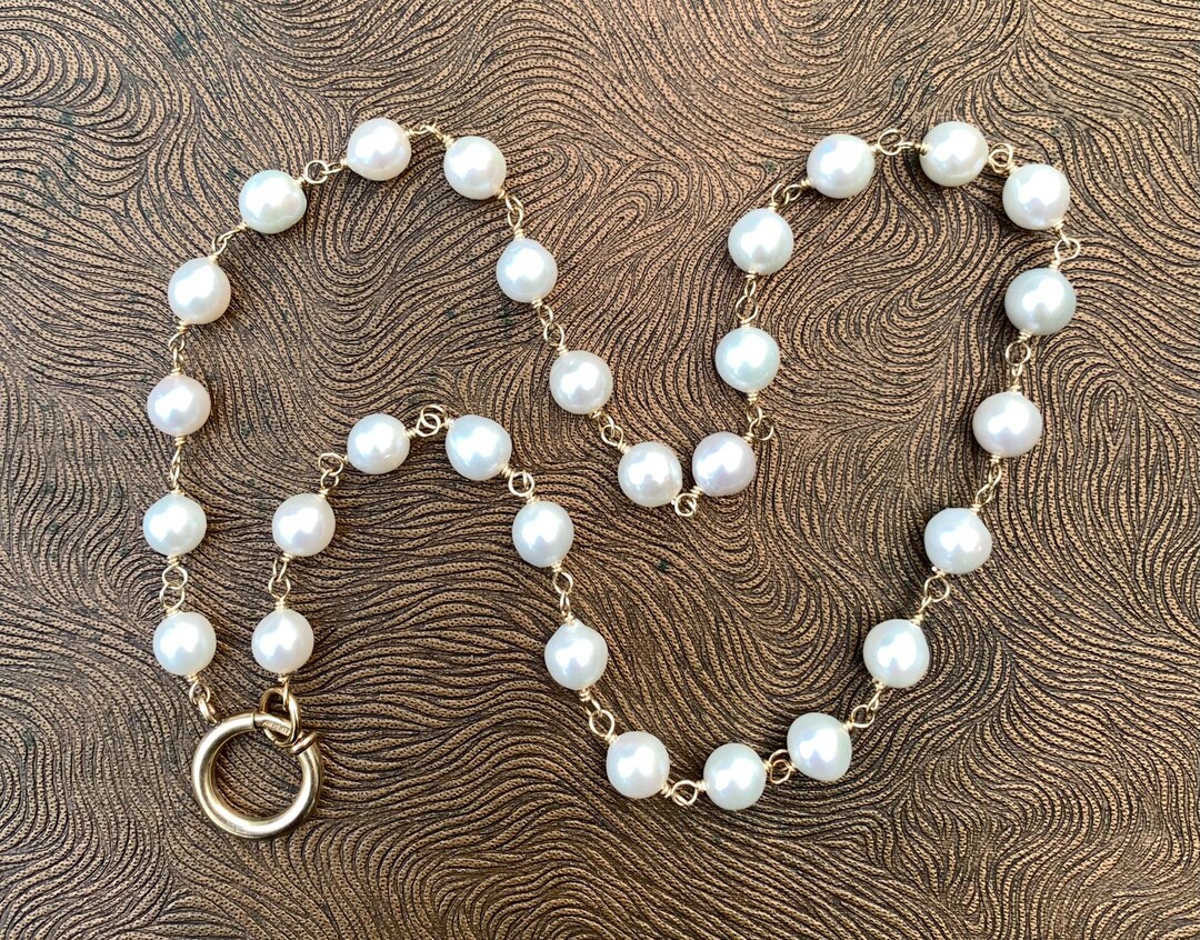 Vintage Forstner Baroque Pearl Necklace: Gold Filled Spring Ring Clasp ...