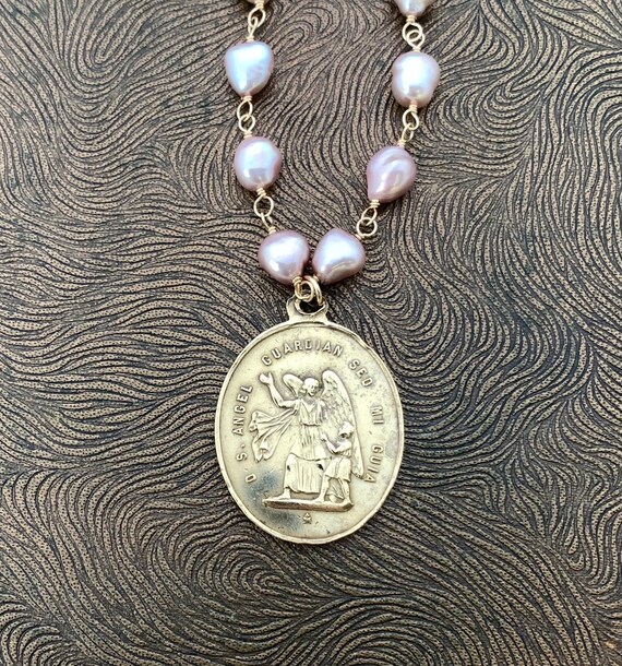 Antique French Bronze Guardian Angel & St. Gonzaga Me… - Gem