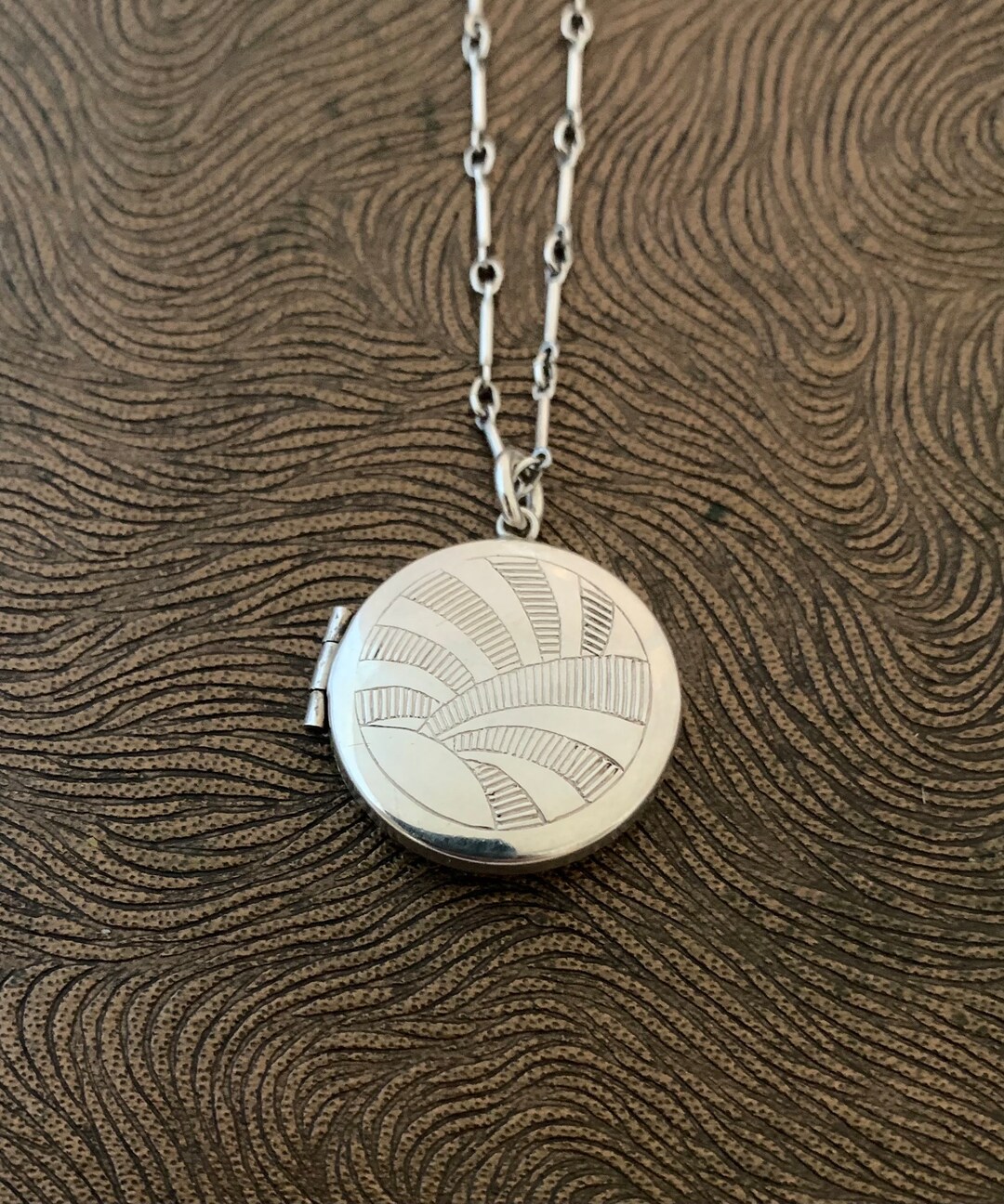 Vintage Art Deco Sterling Silver Locket Necklace - Etsy