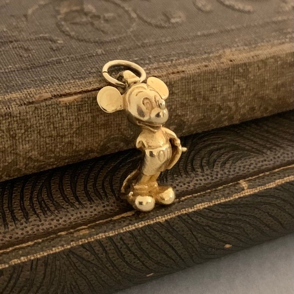 14k Gold Charm Mouse - Etsy