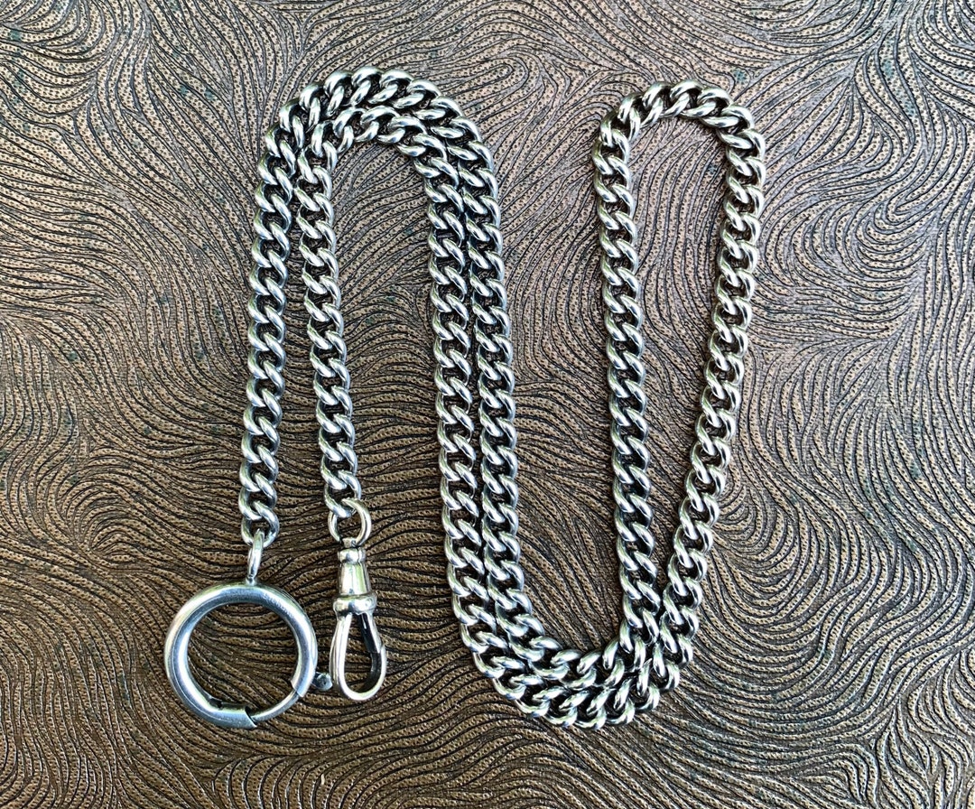 Vintage-style Sterling Silver 4.7mm Curb Link Necklace, Swivel Clip and ...