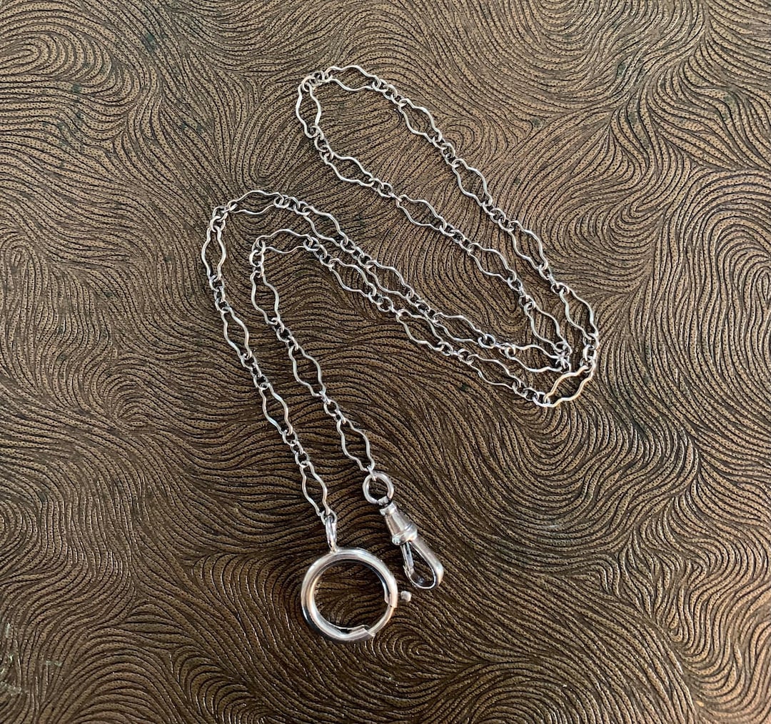 Vintage-style Sterling Silver 'krinkle' Link Chain Necklace, SELECT ...