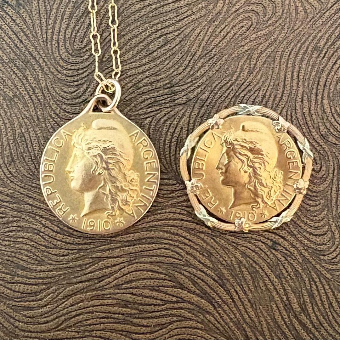 Rare Antique French Fix 1910 Argentina Centennial Gold Filled Necklace ...