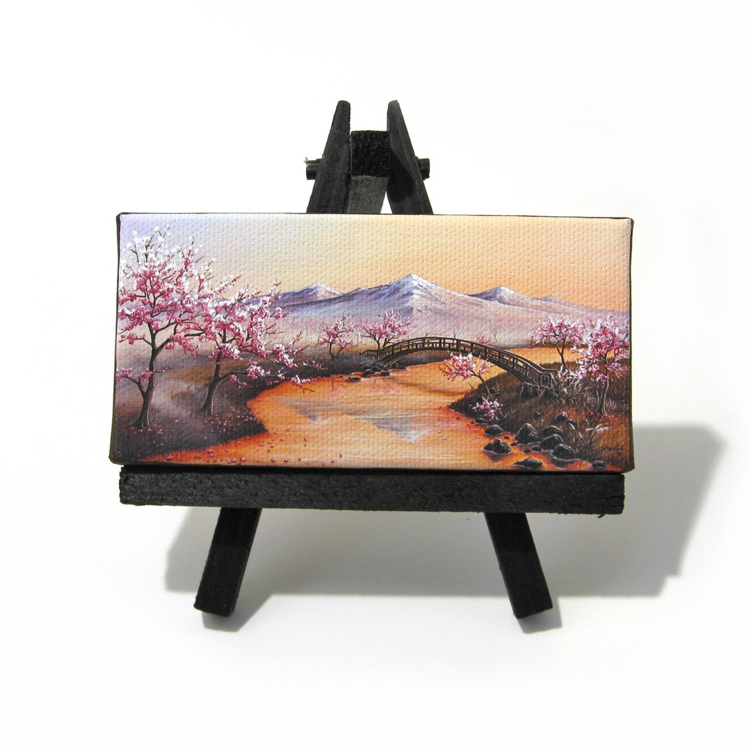 2x4 Cherry Blossom Mini Painting by J. Mandrick - Etsy Australia