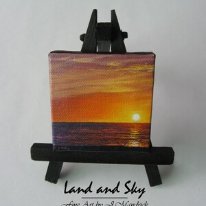 2x2 Ocean Sunset Mini Painting by J. Mandrick - Etsy