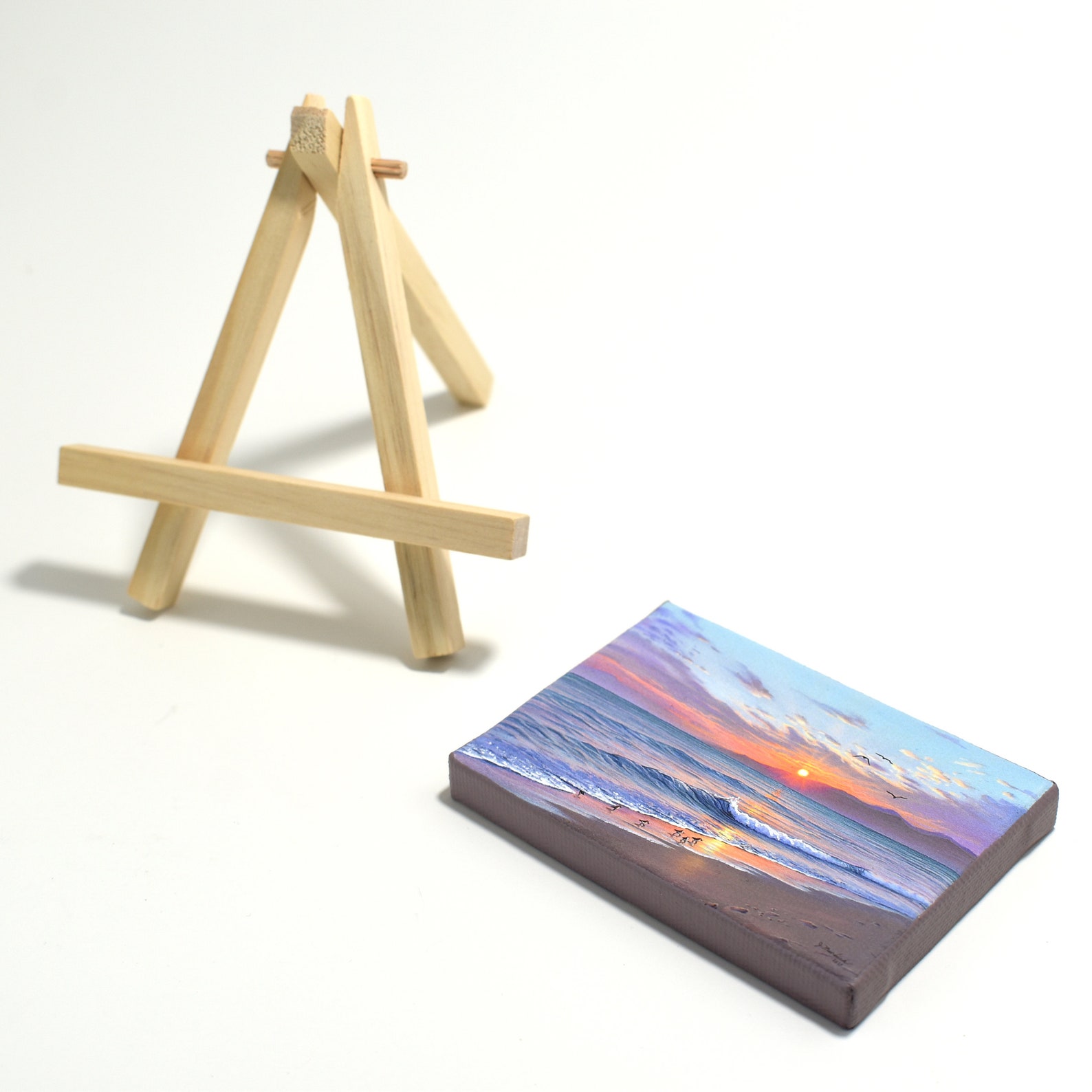 2.5x3.5 Ocean Sunset California Mini Painting by J. Mandrick | Etsy