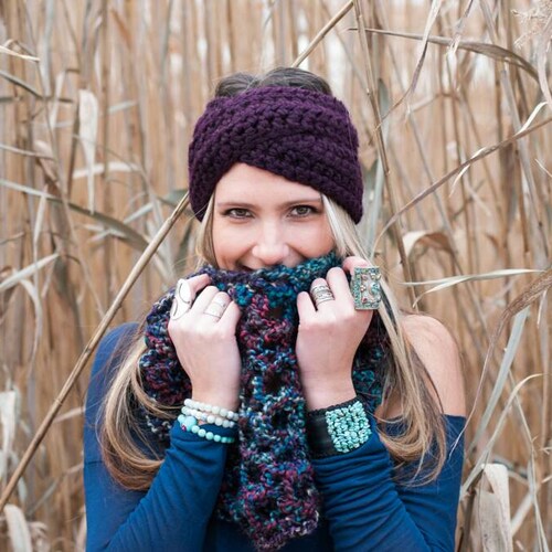 Crocheted Turban Headband Warm Bulky Crocheted Headband Warm Etsy