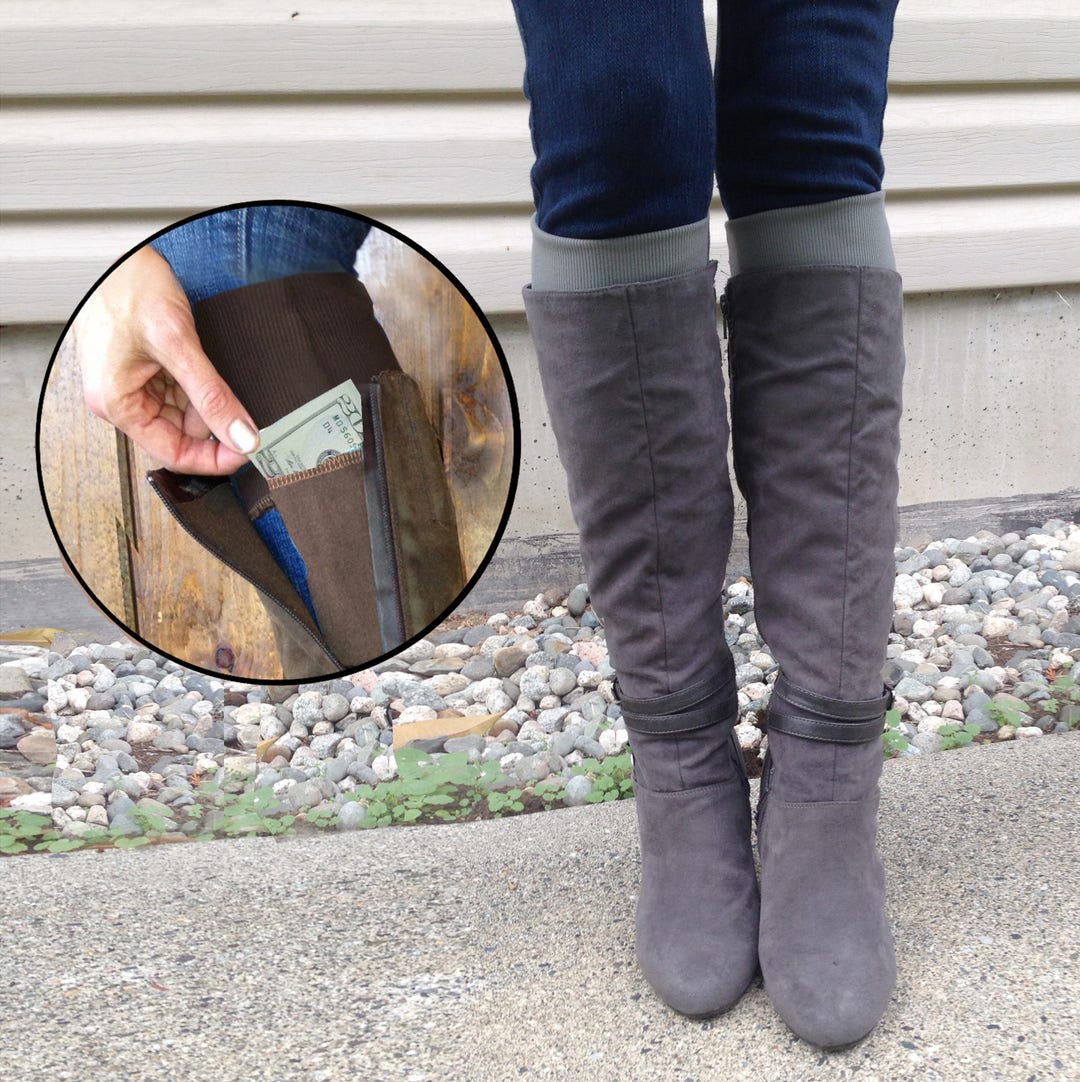 Boot Cuffs With "stash Pocket" to Hide Your Cash, Cards, Etc. Handmade ...