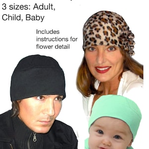 Hat Pattern for Toque/skullcap. 3 Sizes: Adult, Child, Baby - Etsy