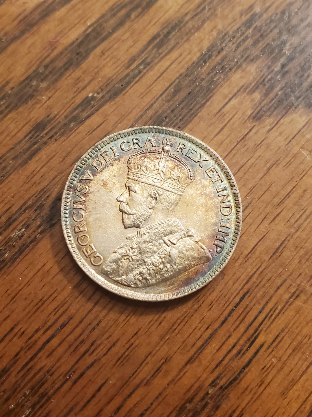 1917 Newfoundland 25 Cent SILVER Rainbowed Tinting Scarce - Etsy