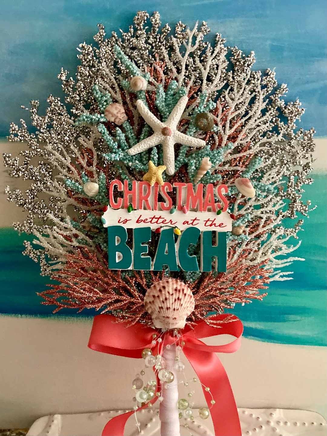 Coastal Beach Christmas Tree Topper Christmas is Better at the Beach ...