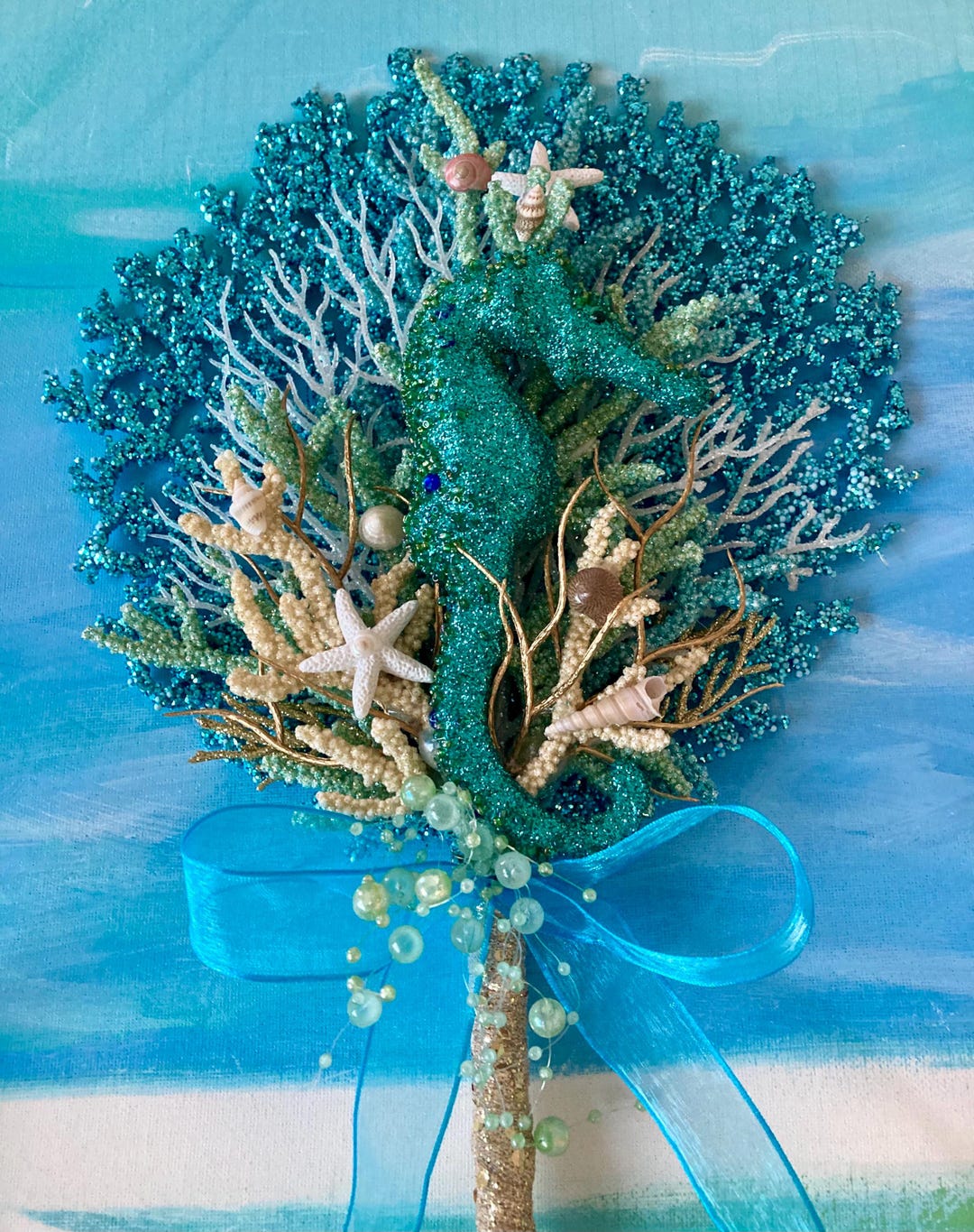 Coastal Christmas Tree Topper ~ Starfish Seashell Seahorse Christmas ...