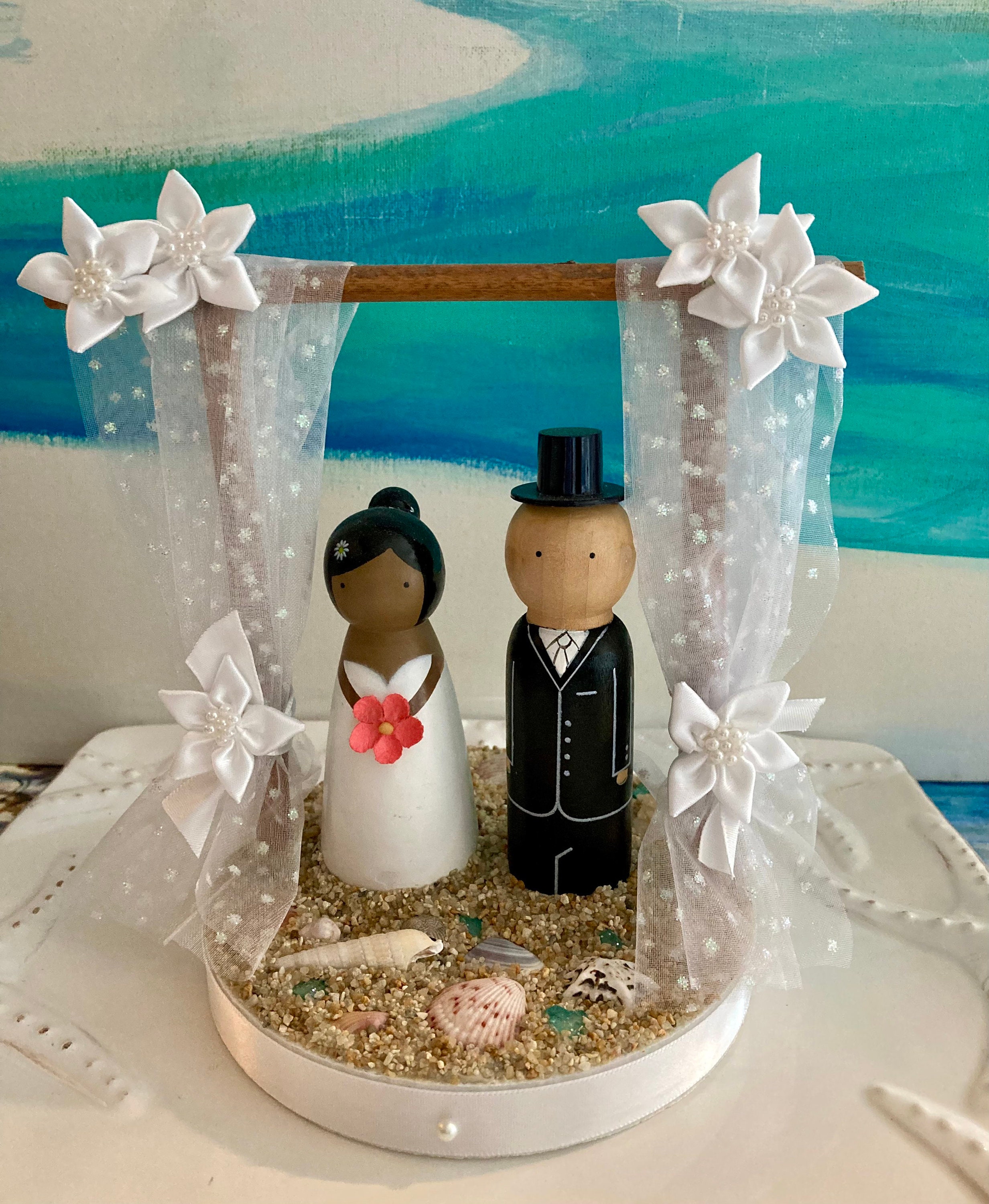 Beach Wedding Cake Toppers Bride And Groom