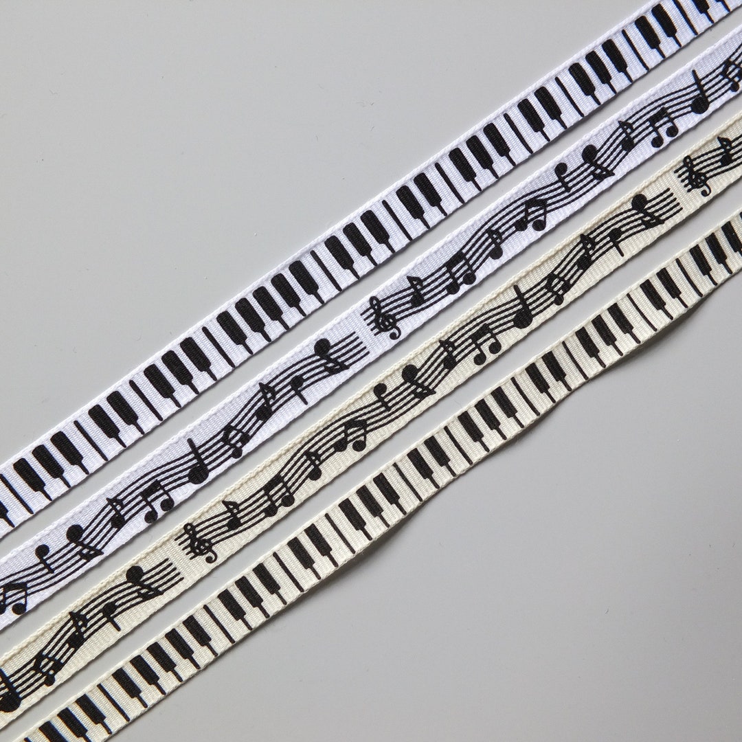 Music Themed Ribbon, 10mm Grosgrain. Available in Either a Musical ...
