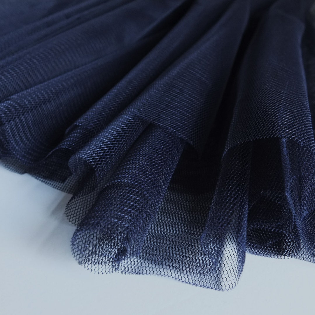 Navy Dark Blue Soft Tulle Fabric 150cm Wide - Evening / Special ...