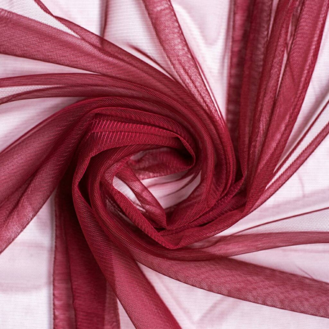 Wine Burgundy Dark Red Soft Tulle Veiling Fabric 150cm Wide - Sold by ...
