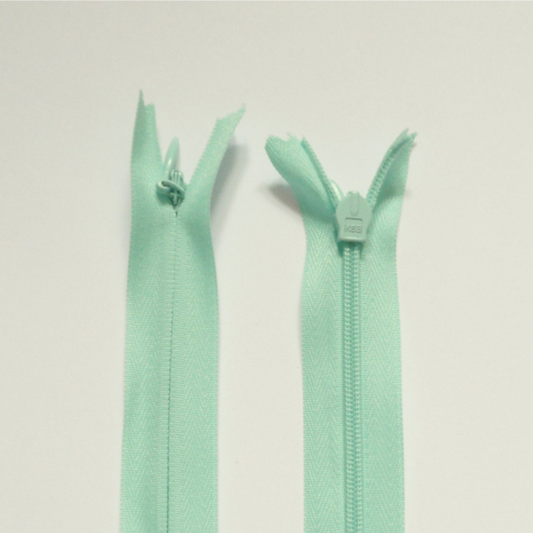 Mint Light Pastel Green Invisible Concealed Zip 55cm 22 Inch Long ...