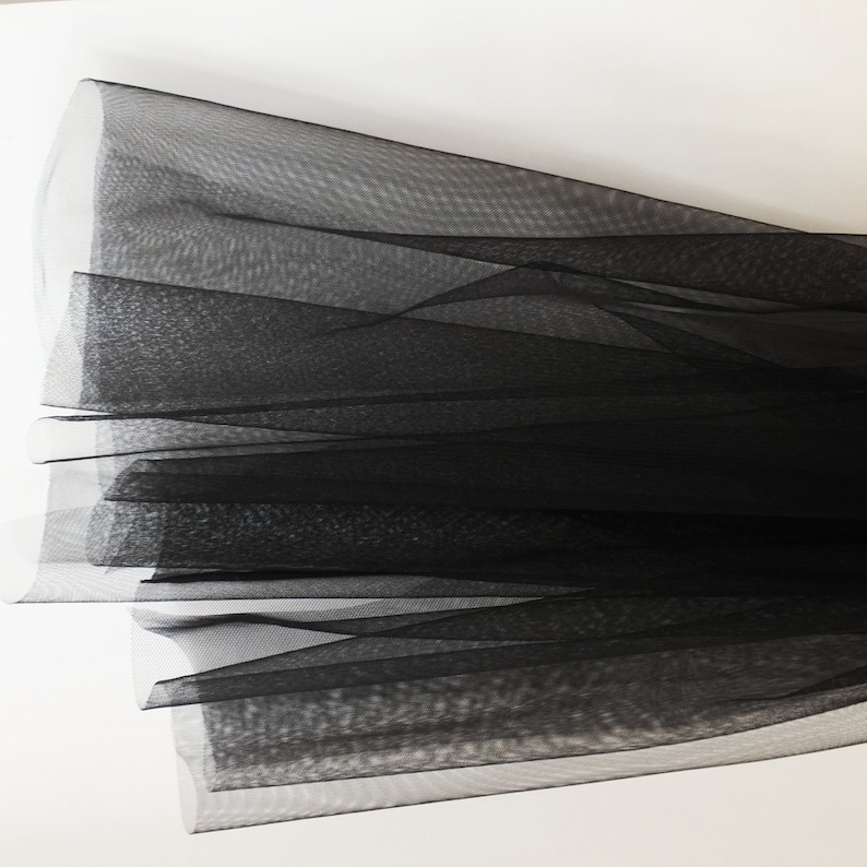 Black Soft Tulle Veiling Fabric 150cm Wide Sold by the Metre - Etsy