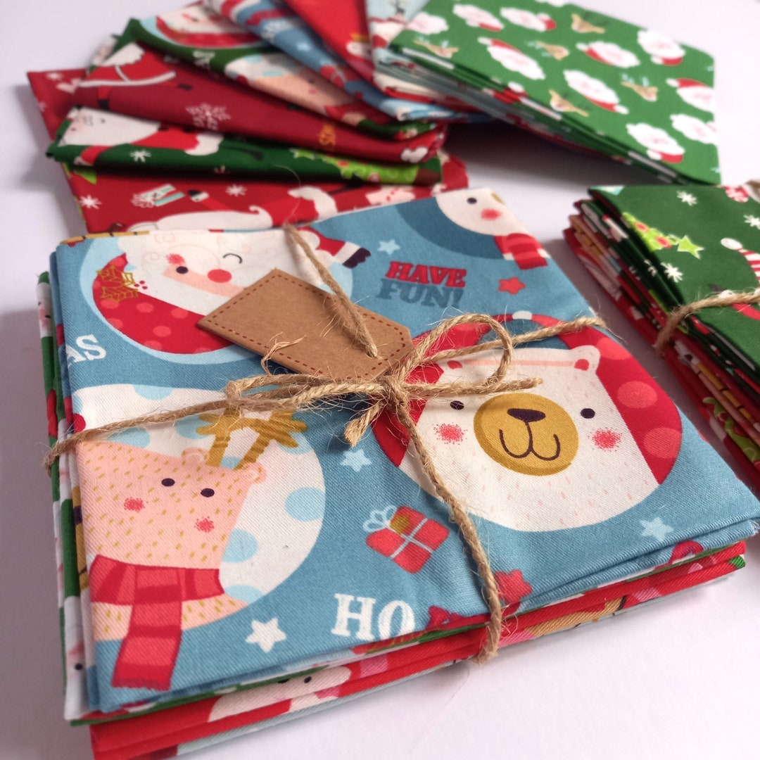 Christmas Fat Quarters Bundle 4 or 8 Printed Designs on 100% Cotton ...