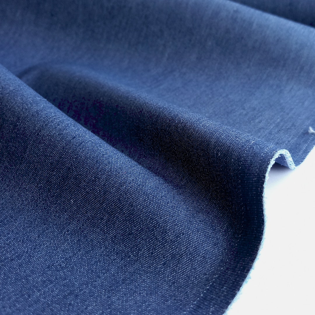 Stretch Denim Fabric Mid Blue Denim 145cm Wide Cotton Blend 7oz Weight ...