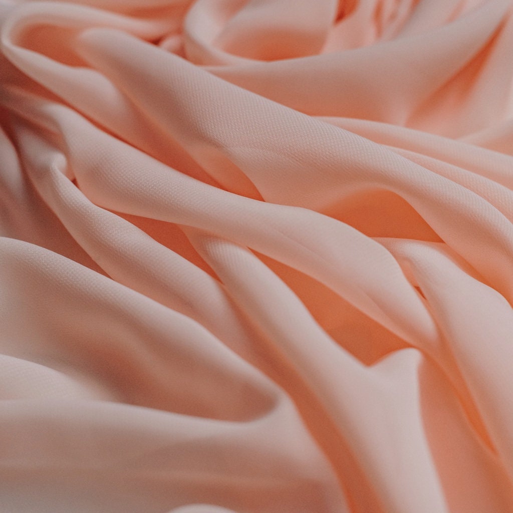 Pastel Peach Coloured Polyester Sheer Chiffon Dress Fabric - Etsy UK