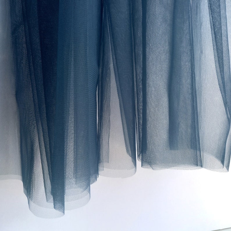 French Navy Blue Fine Tulle Fabric 300cm Wide - Sold by the Metre - Net ...