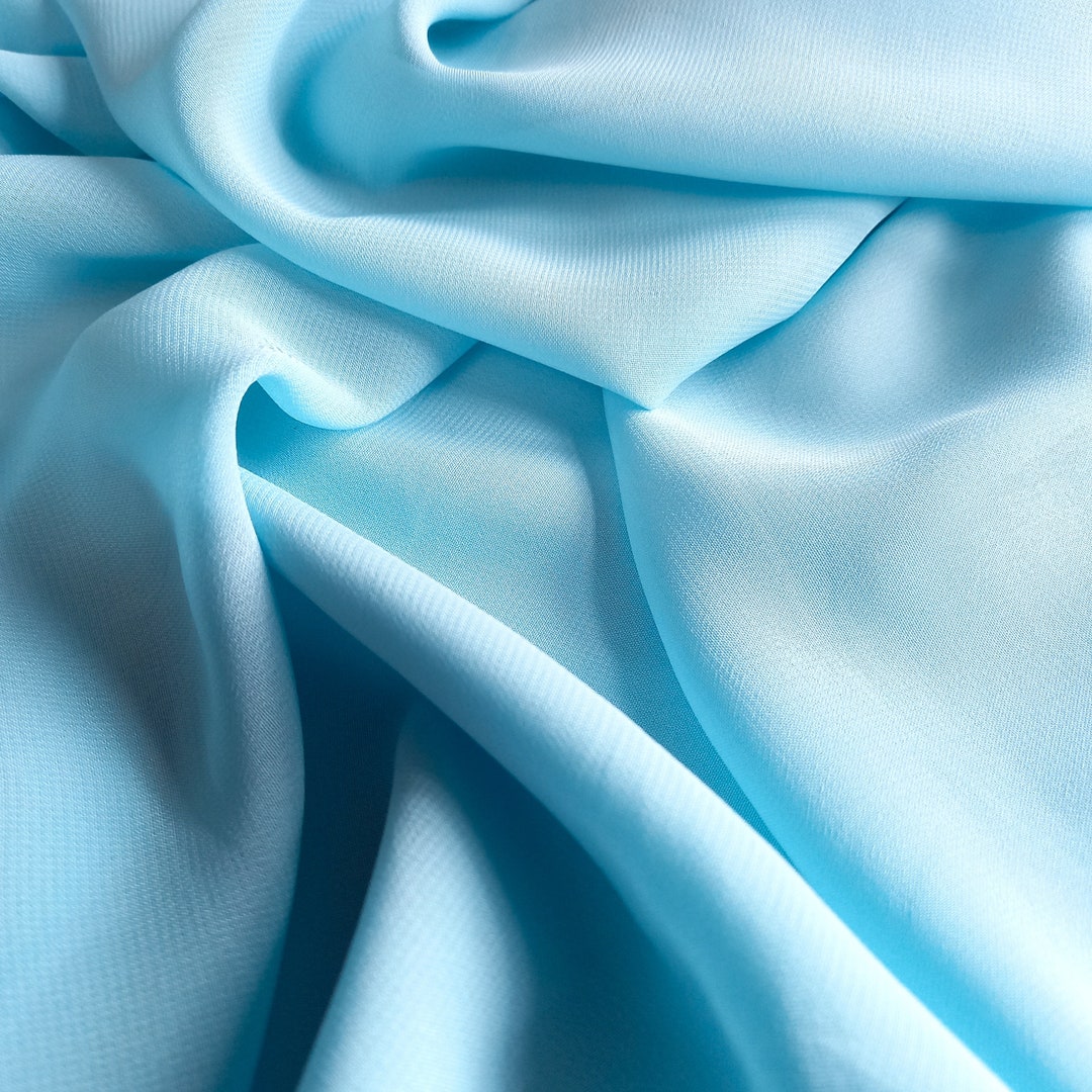 Pastel Blue Plain Coloured Polyester Sheer Chiffon Fabric - 150cm Wide ...